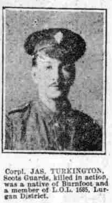 Lurgan Ancestry ~ Lurgan's Dead from The Great War 1914-18 James Turkington